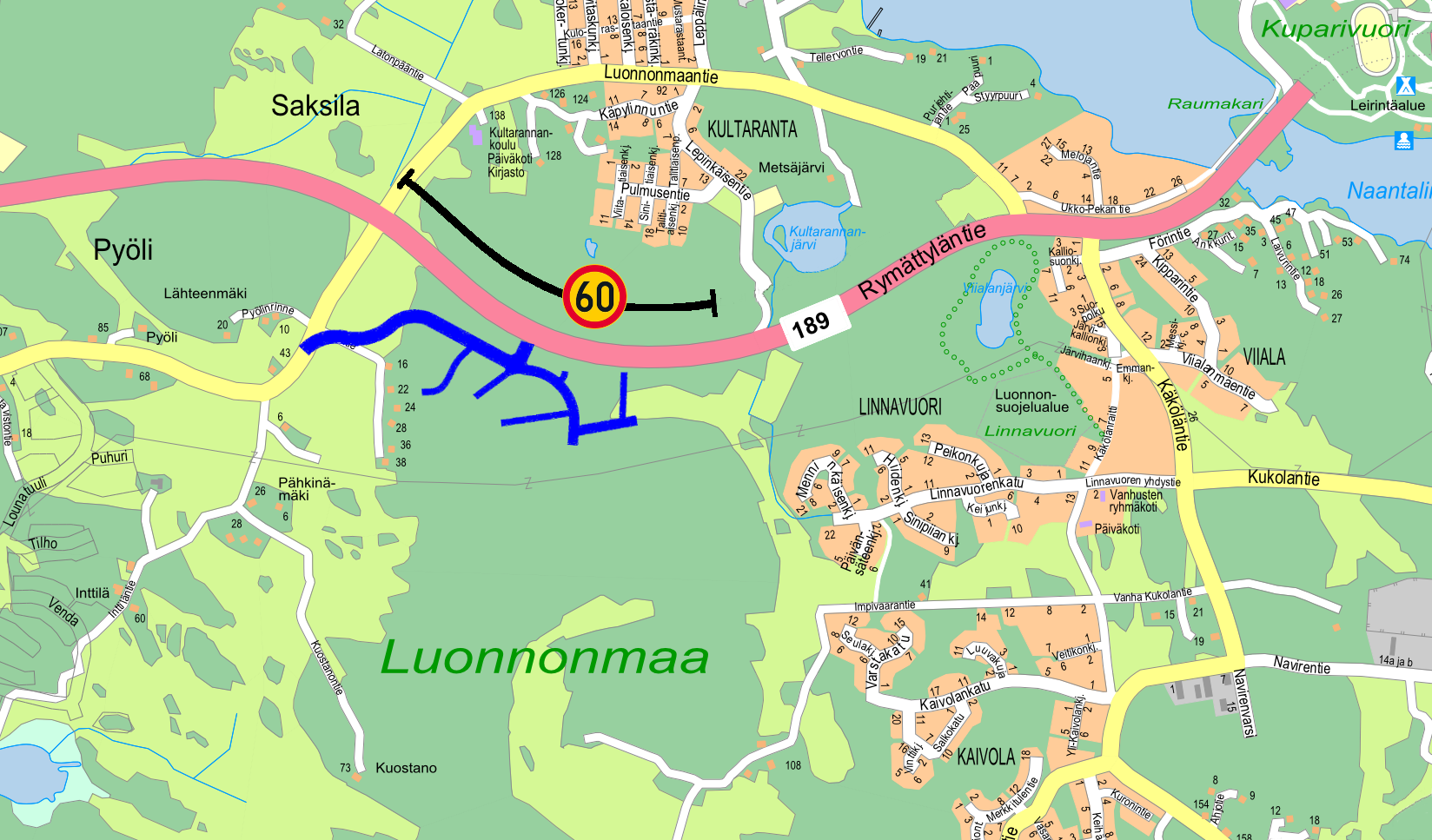 Luonnonmaan Perhetalon asemakaava-alueen rakentaminen on alkanut | Naantali